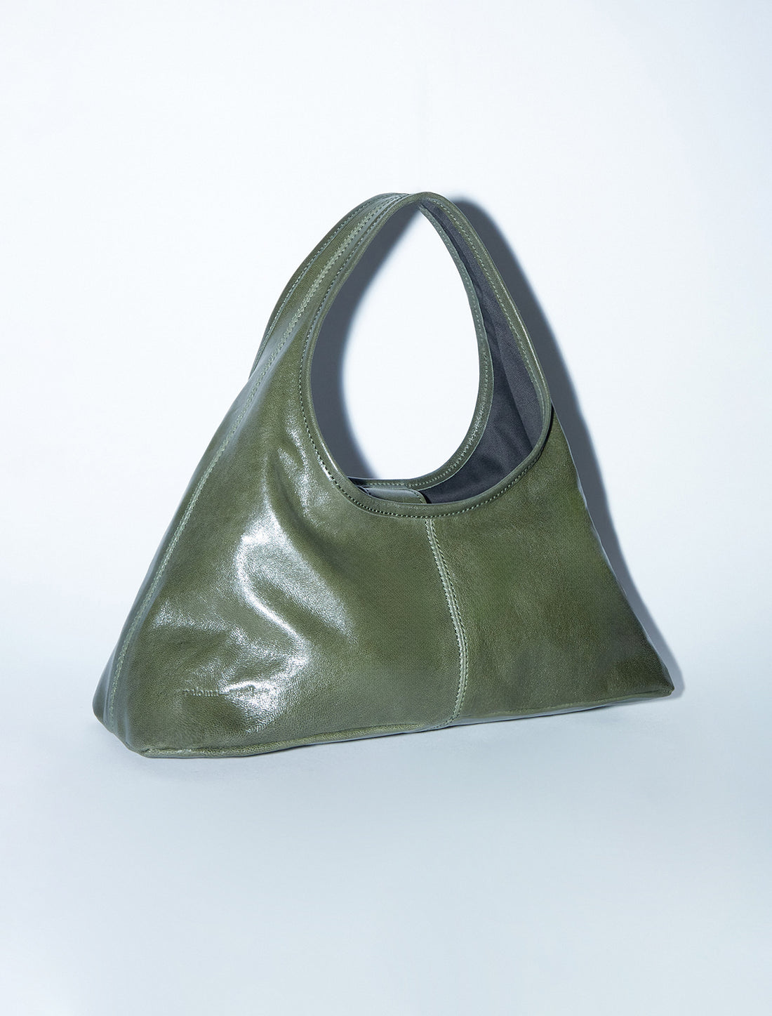 QUERIDITA-Khaki triangular-shaped handbag with a single handle – Paloma ...