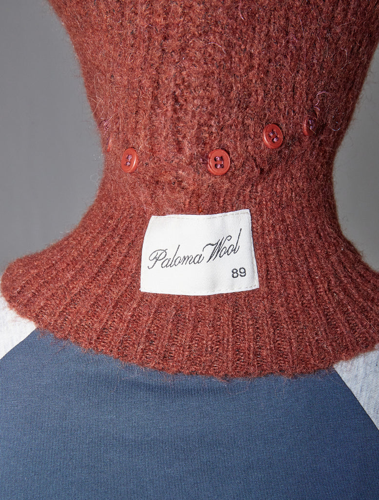 BUTTONS ANGELS-Rust balaclava with buttons on the back