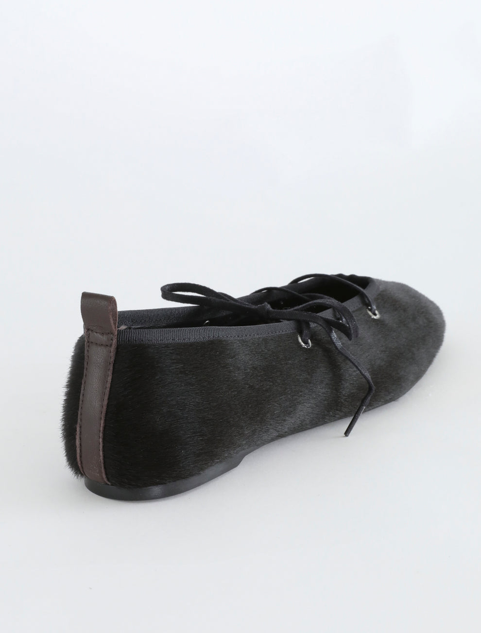 PINA-Dark brown lace-up leather ballerina – paloma wool