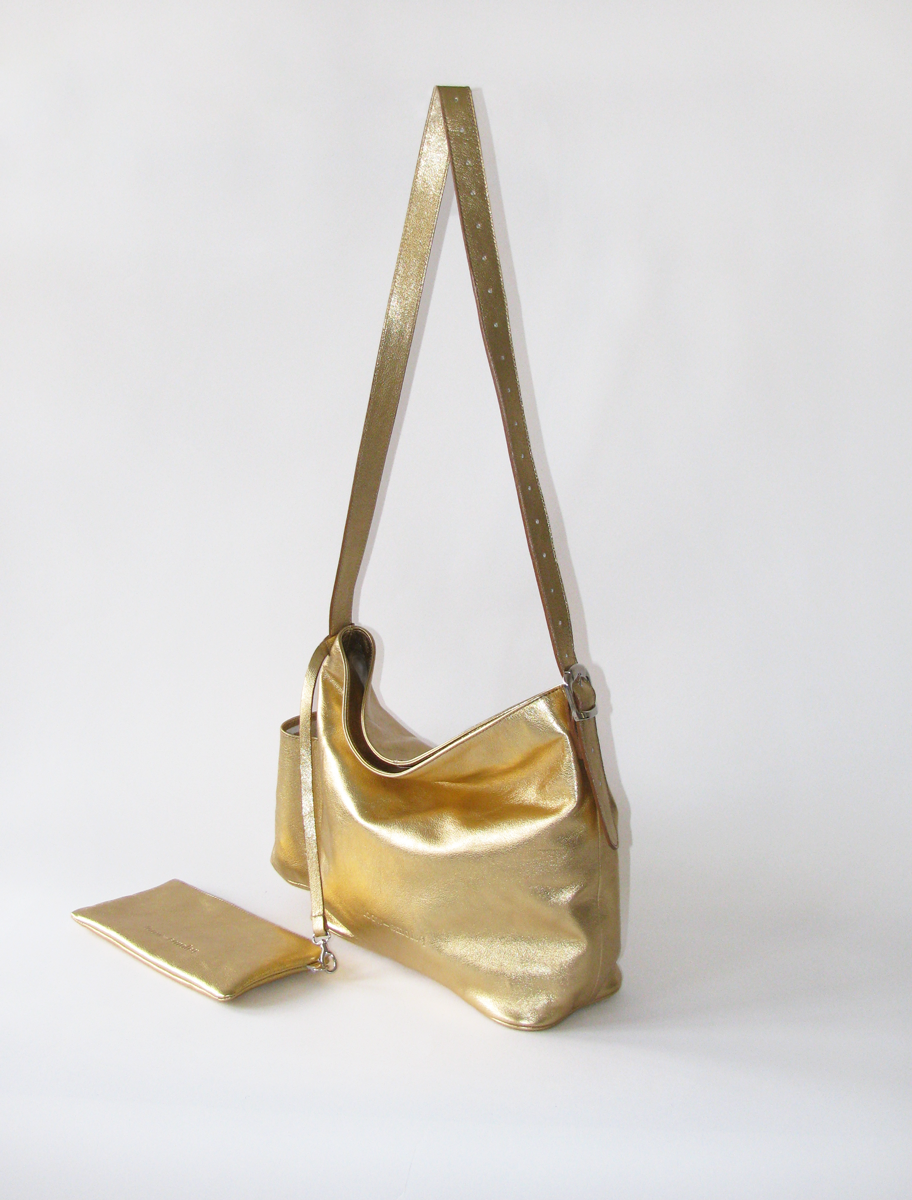 MINI CAMP NOU-Gold mini camp nou everyday leather bag