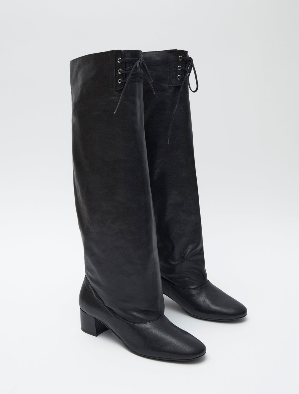 VICTORIA-Black loose-shaft boot without lining or zipper – paloma wool